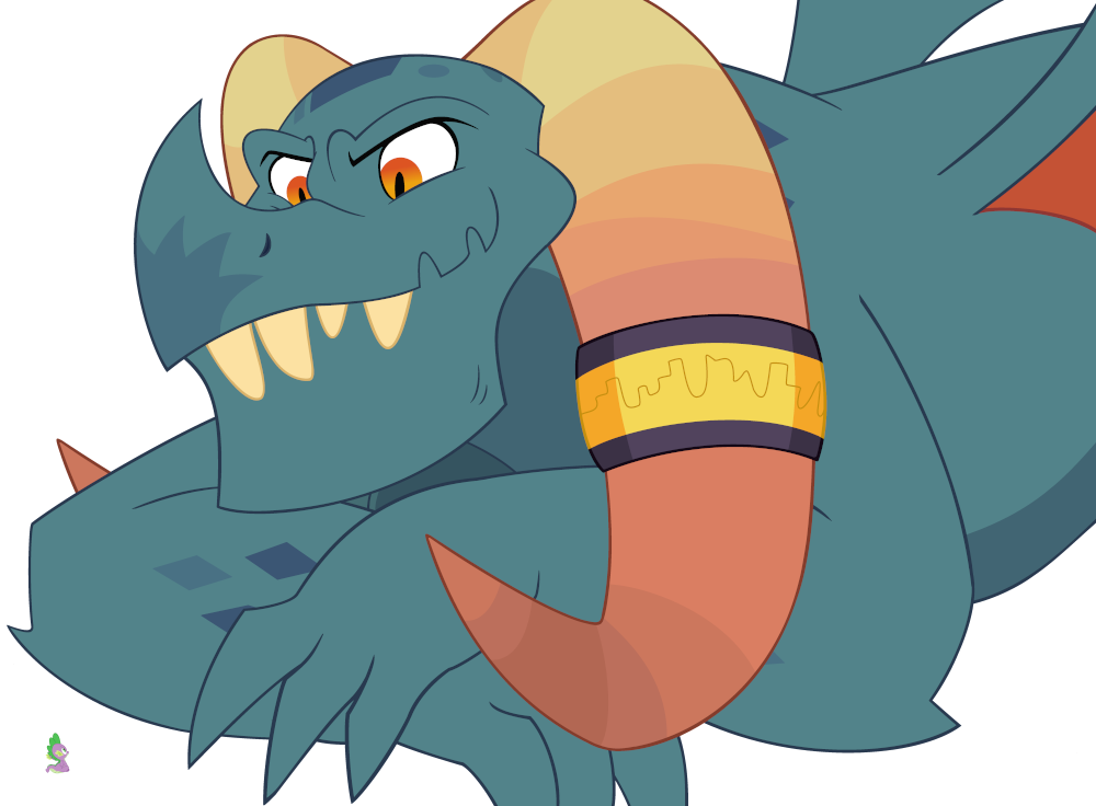 #3487300 - safe, artist:queencold, dragon lord torch, spike, dragon, g4 ...