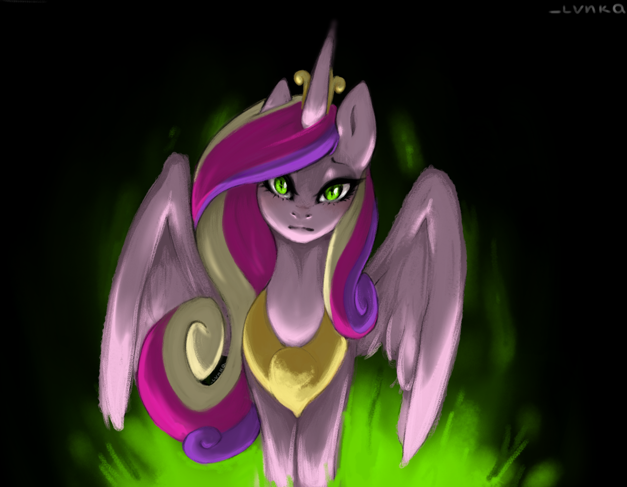 #3487351 - safe, artist:lunciafnafpl, princess cadance, queen chrysalis ...