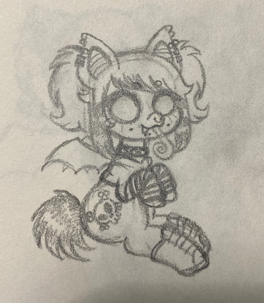 #3487914 - safe, artist:sillybugdrawz, oc, oc only, oc:bug brainz, bat ...