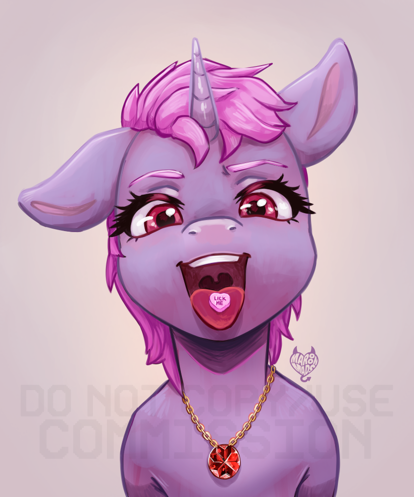 #3488790 - safe, artist:maroonmads, oc, oc only, oc:samantha mosely, pony, unicorn, candy, candy ...