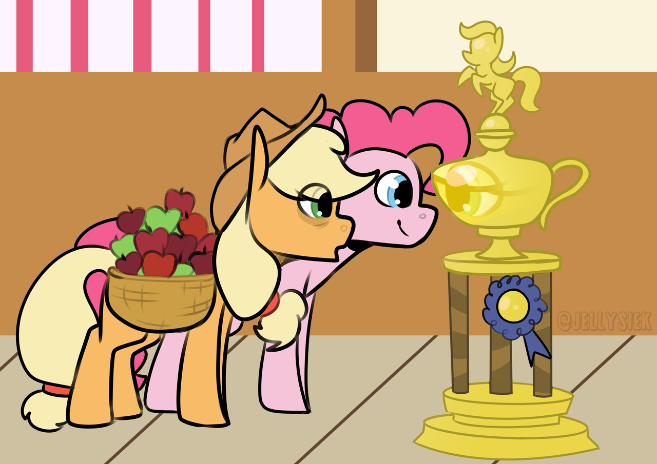 #3490222 - safe, artist:jellysketch, applejack, pinkie pie, earth pony ...