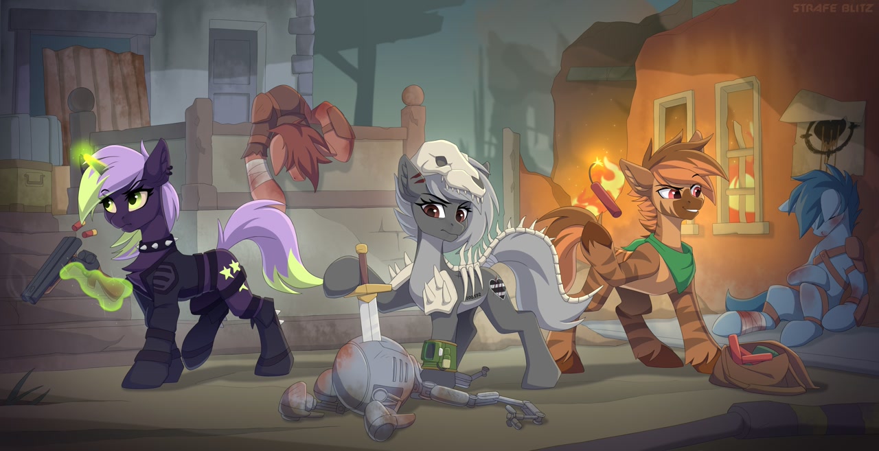 #3490887 - safe, artist:strafe blitz, oc, oc:lucky stars, oc:mercury ...