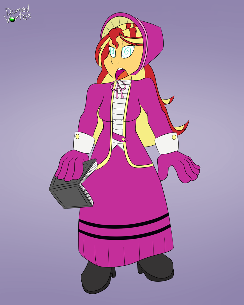 #3490930 - safe, artist:domedvortex, sunset shimmer, human, equestria ...