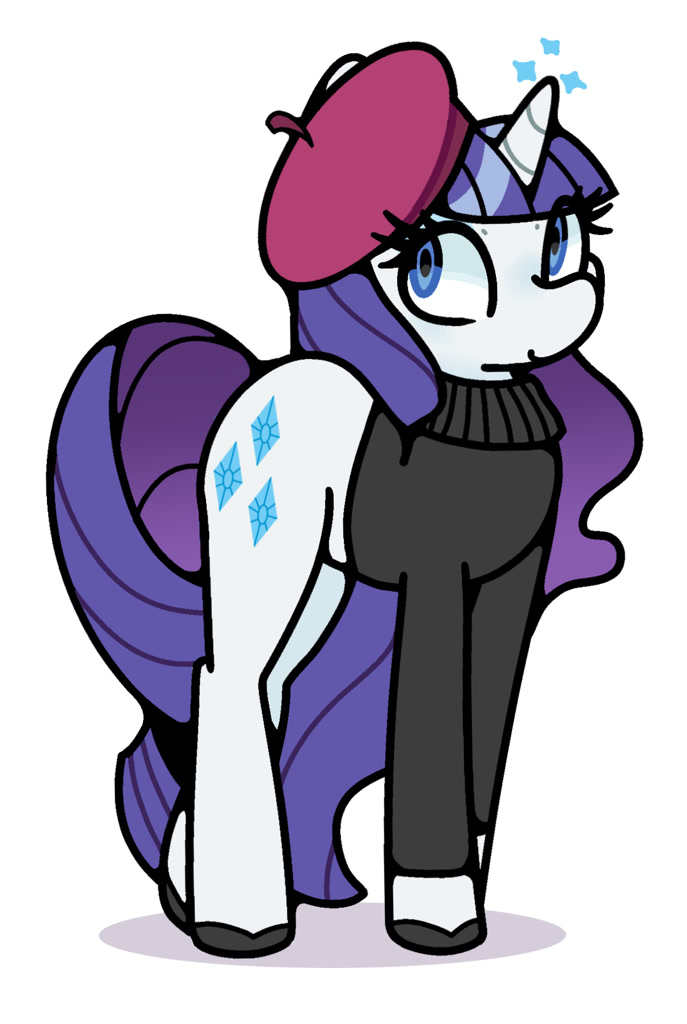 #3490997 - safe, artist:kindakismet, rarity, pony, unicorn, g4, beatnik ...
