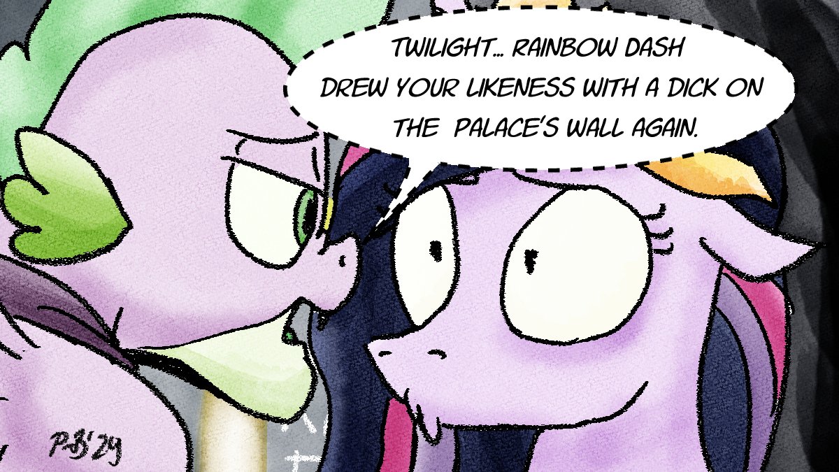 #3491182 - suggestive, artist:pony-berserker, spike, twilight sparkle ...