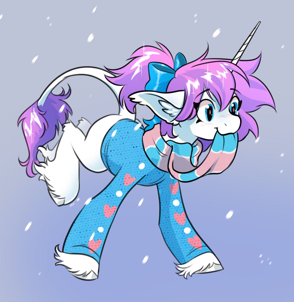 #3491484 - safe, artist:opalacorn, oc, oc only, classical unicorn, pony, unicorn, bow, clothes ...