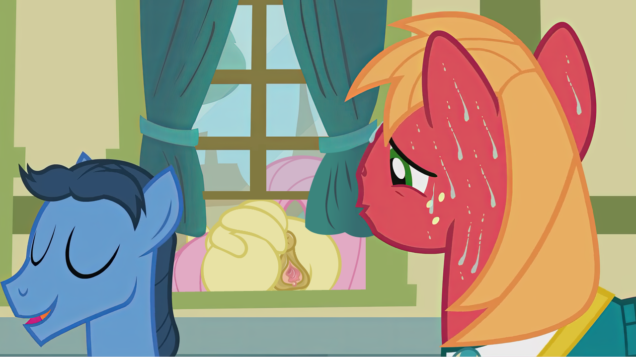 3494312 Explicit Edit Edited Screencap Screencap Big Macintosh Fluttershy Toe Tapper 