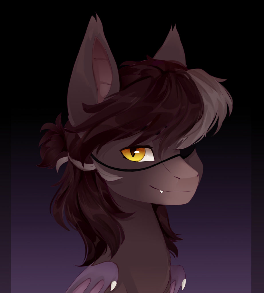 #3495650 - safe, artist:shooshaa, oc, oc only, bat pony, pony, bust ...