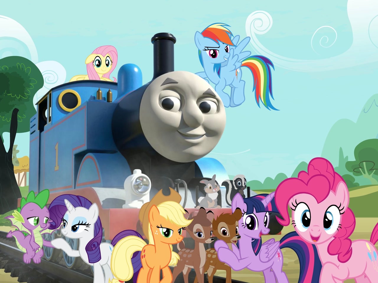 #3496733 - safe, artist:georgegarza01, applejack, fluttershy, pinkie ...