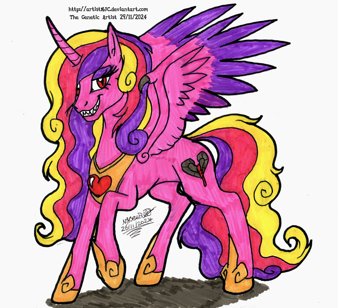 #3498743 - safe, artist:artistnjc, princess cadance, oc, oc:bleeding heart, alicorn, pony, g4 ...