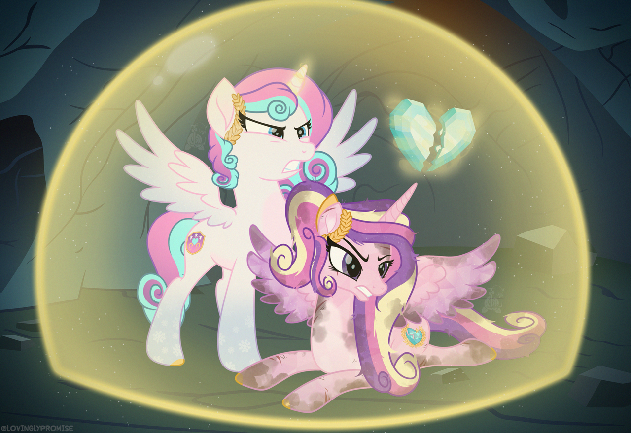 #3498861 - safe, artist:lovinglypromise, princess cadance, oc, oc:lovely promise, alicorn, pony ...