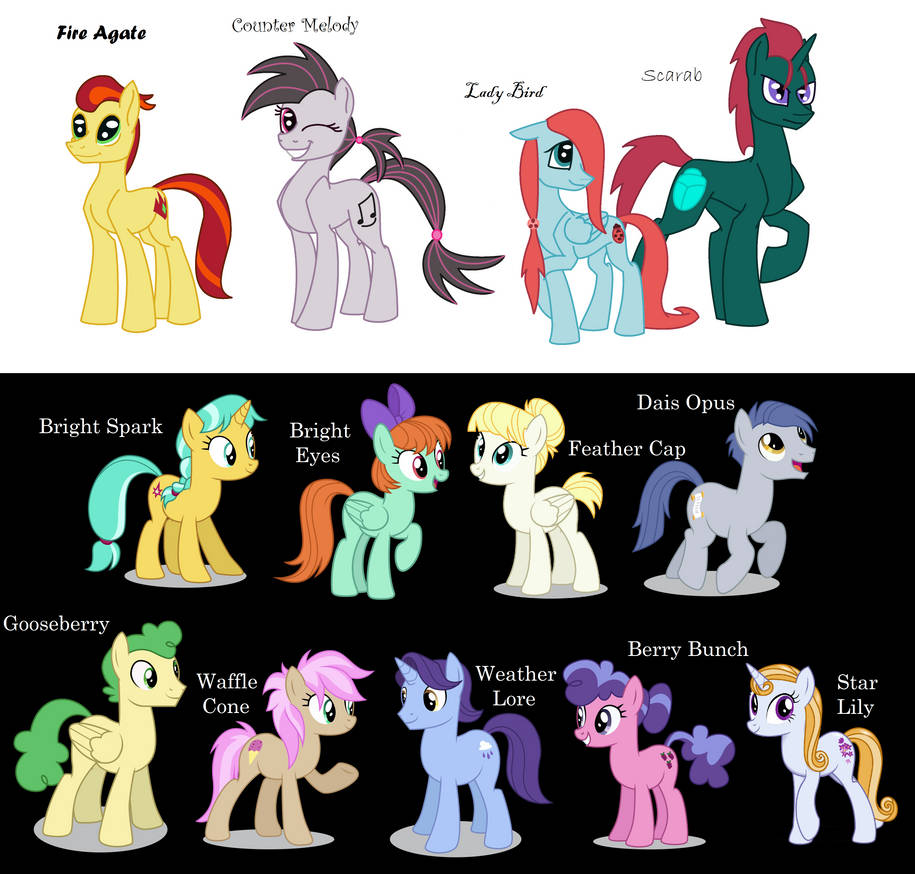 #3479987 - safe, artist:serif-sans, berry bliss, citrine spark ...