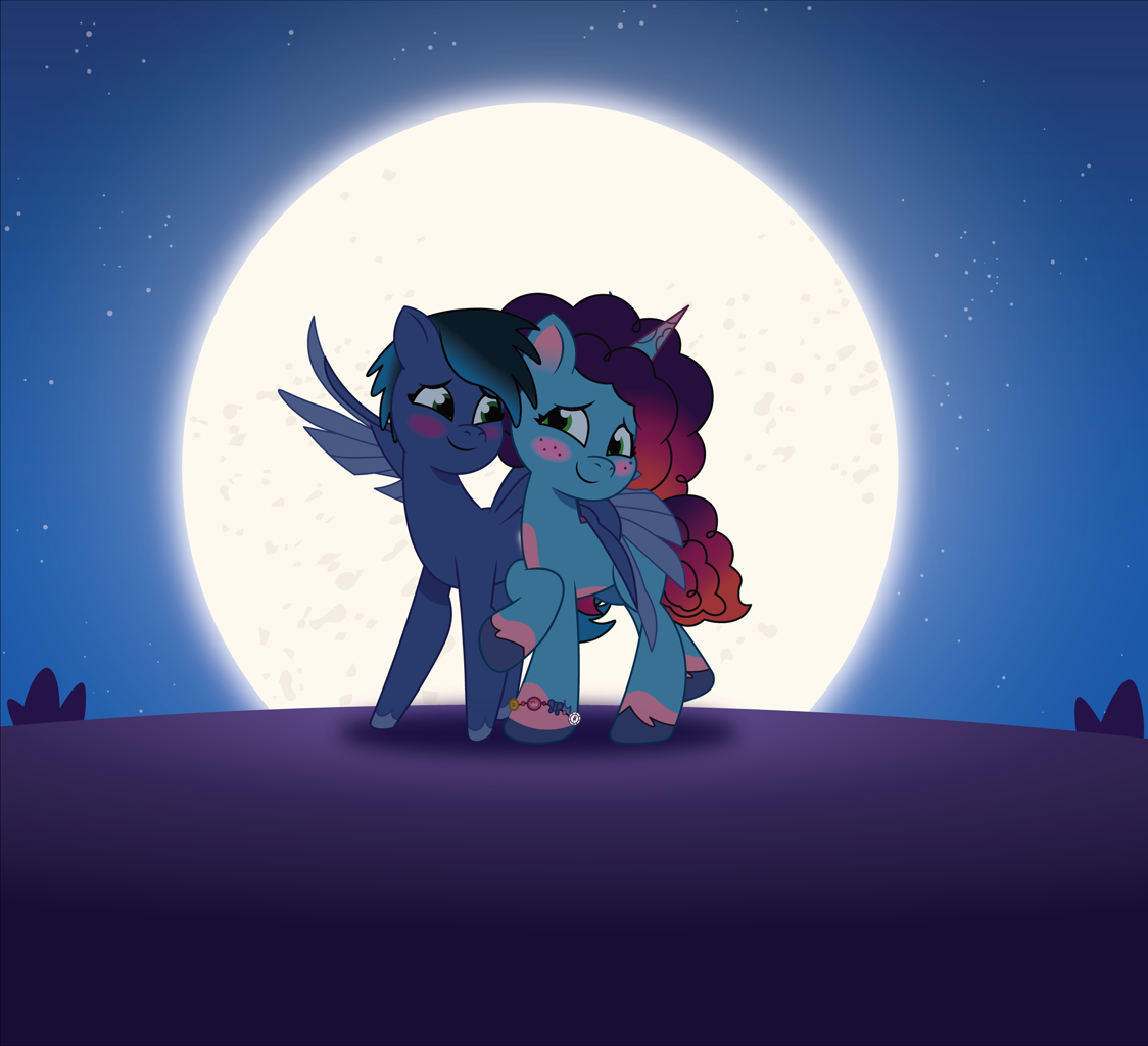 #3482424 - safe, artist:prixy05, misty brightdawn, oc, oc:navy soarblaze, pegasus, pony, unicorn ...