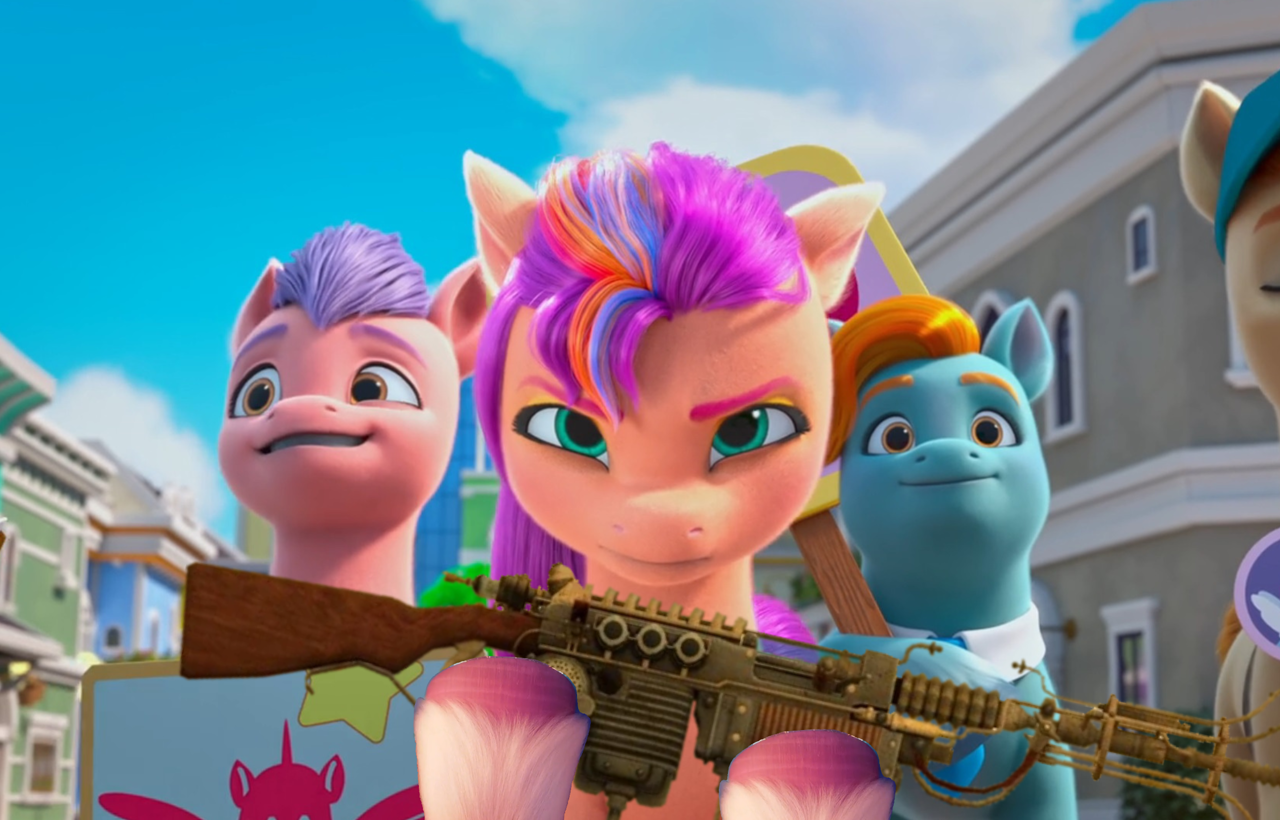 #3482703 - safe, artist:tom artista, edit, edited screencap, screencap, sunny starscout, toots ...