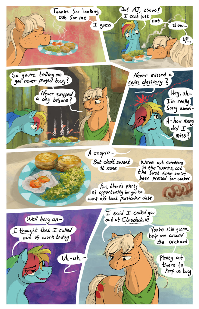 #3483213 - safe, artist:seventozen, applejack, rainbow dash, earth pony ...