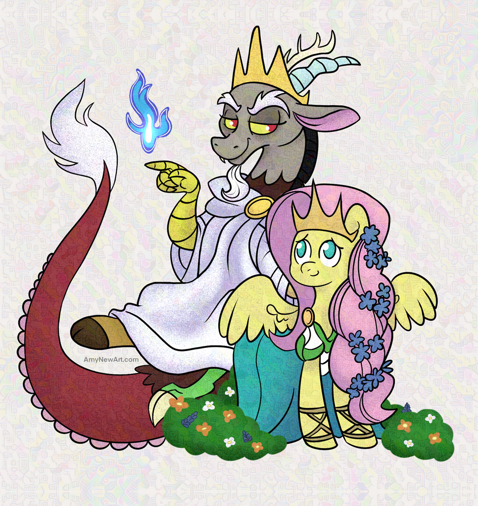 #3505489 - safe, artist:amynewblue, idw, discord, fluttershy ...