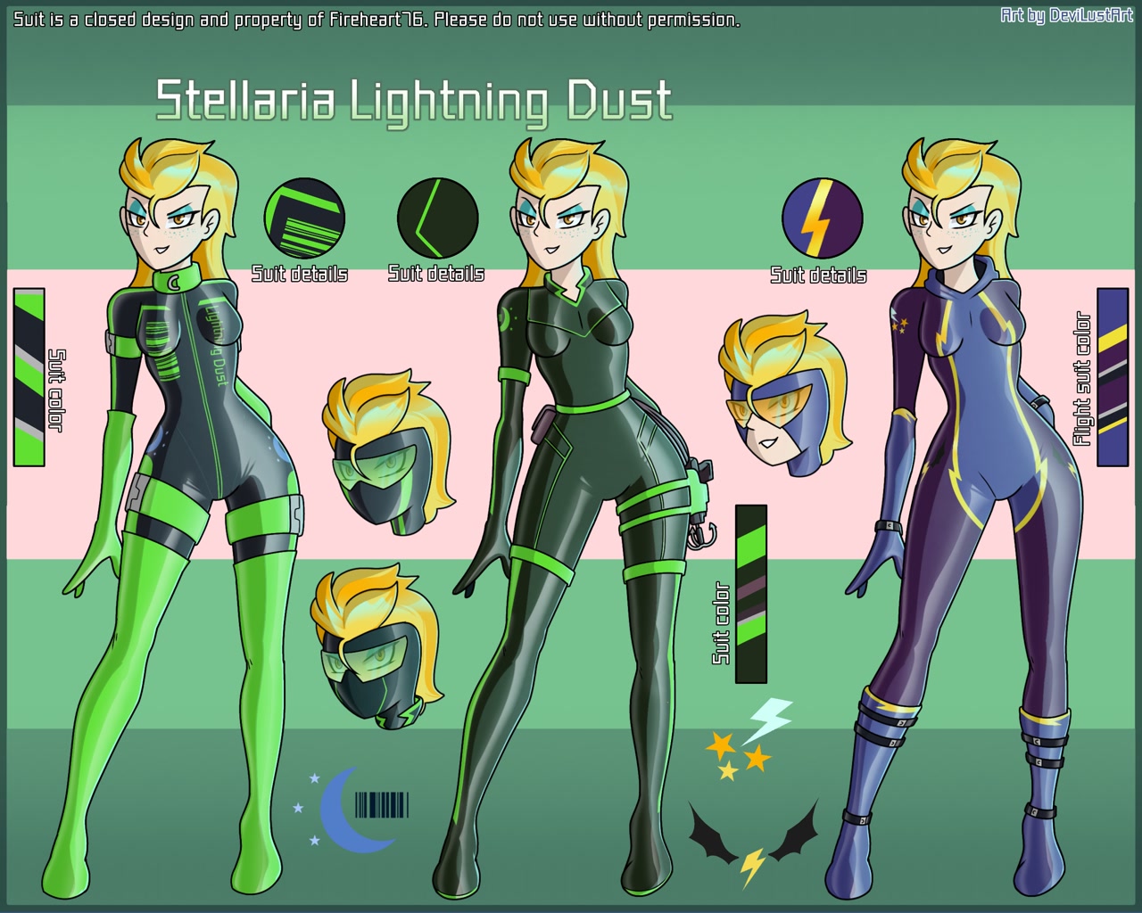 #3506351 - safe, artist:devillustart, oc, oc only, oc:lightning dust ...