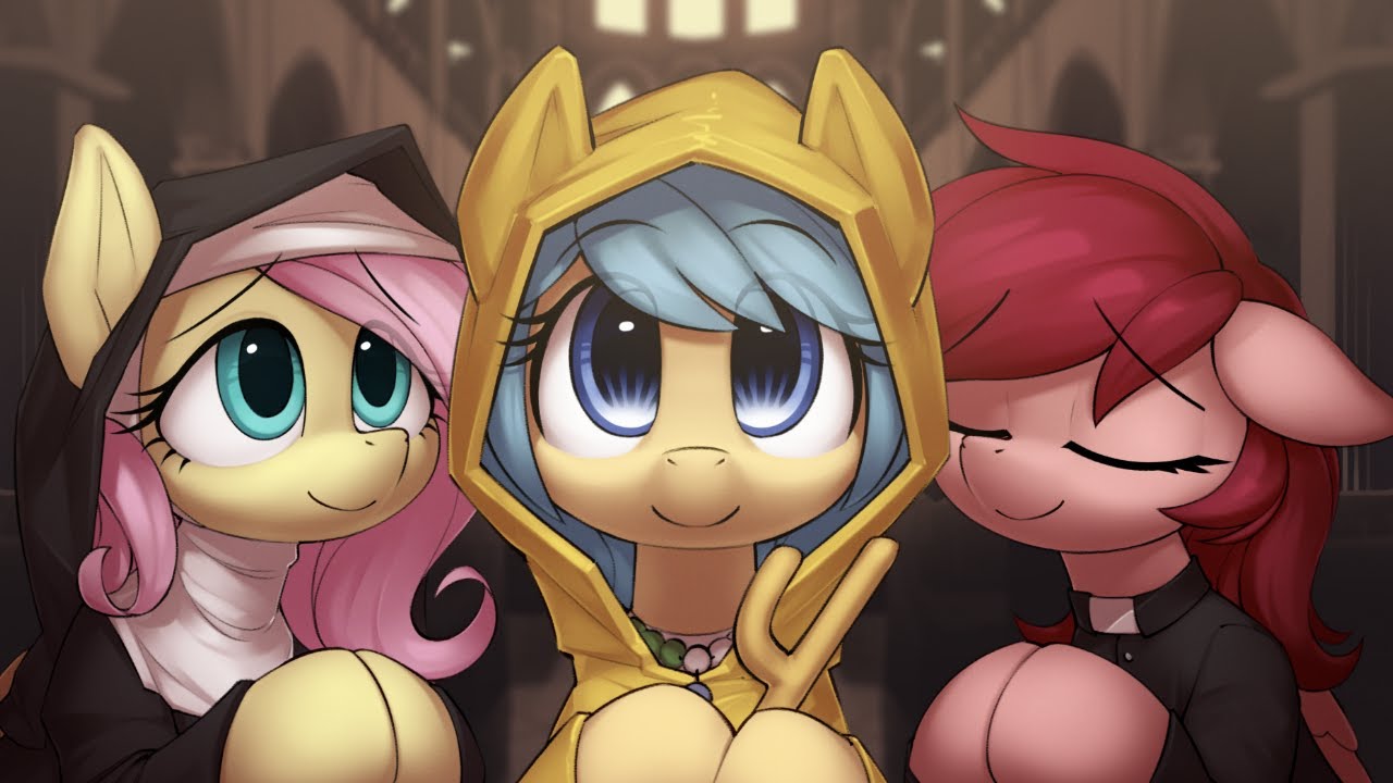 #3506485 - safe, artist:quotepony, fluttershy, oc, oc:mare mare ...