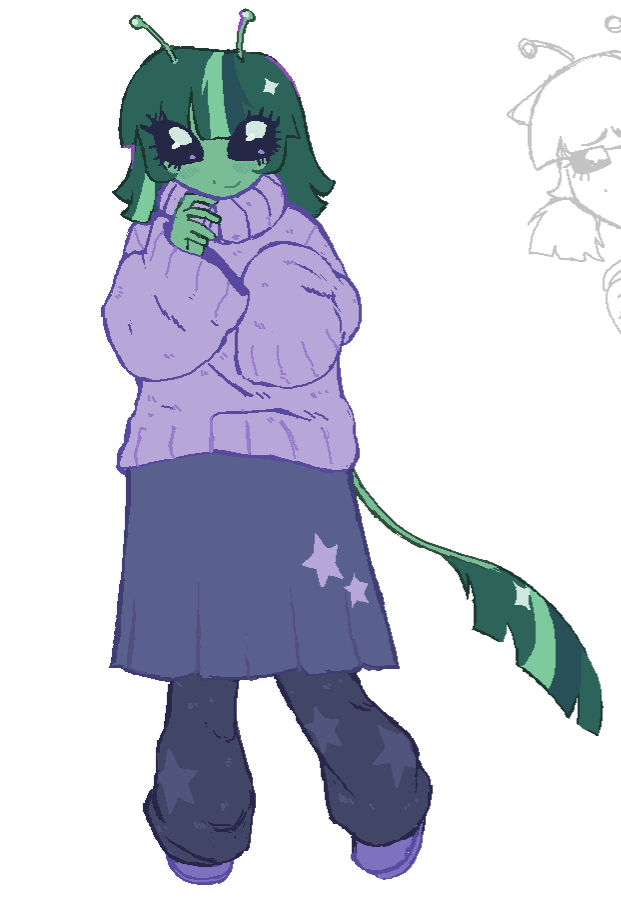 #3507093 - safe, artist:dulcesilly, oc, oc only, oc:boop, alien, alien ...