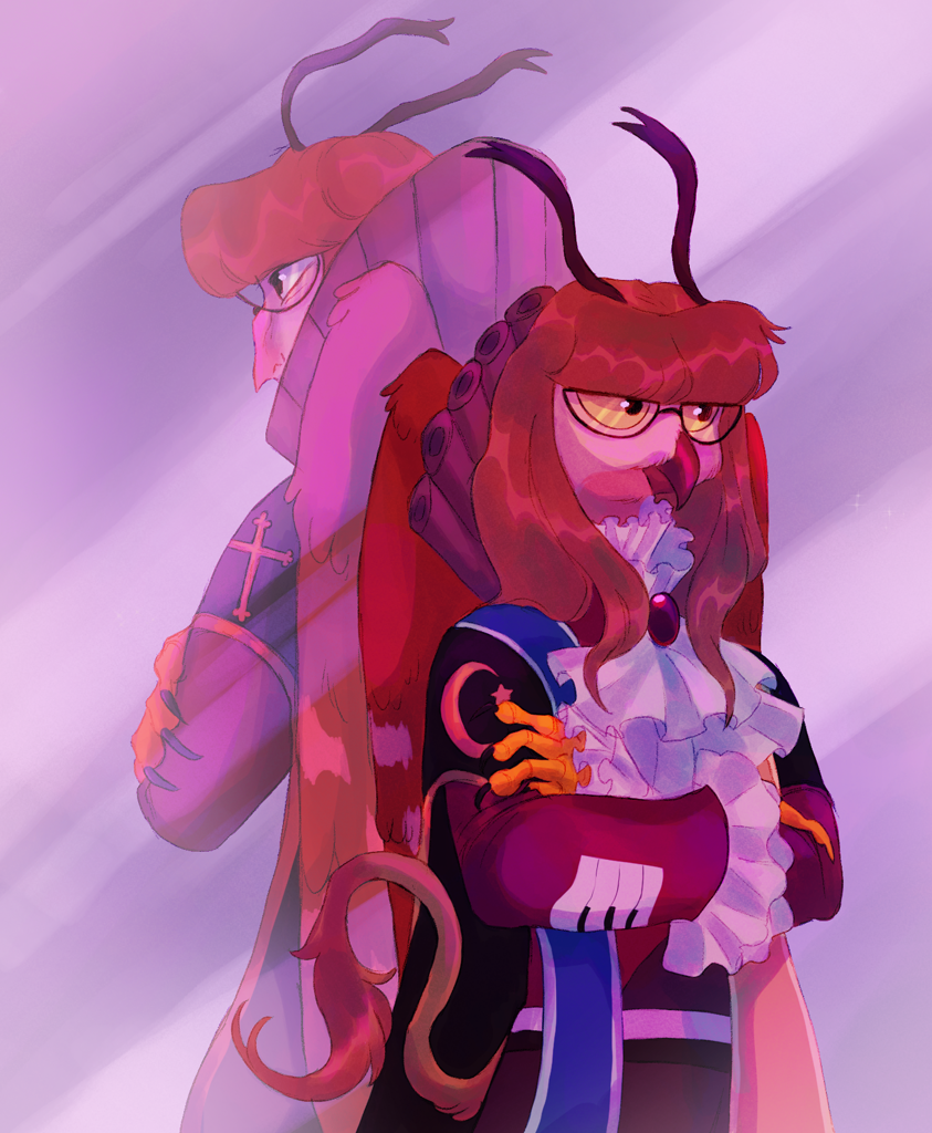 #3508526 - safe, artist:abbytabbys, oc, oc only, bird, demon, griffon ...