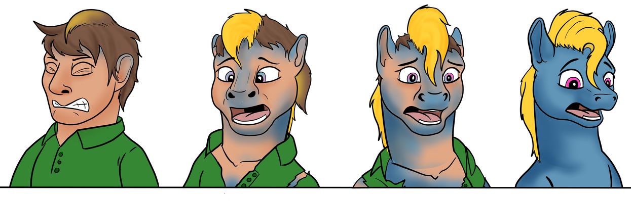 #3508703 - safe, artist:termyotter, oc, oc only, human, pony, bust ...