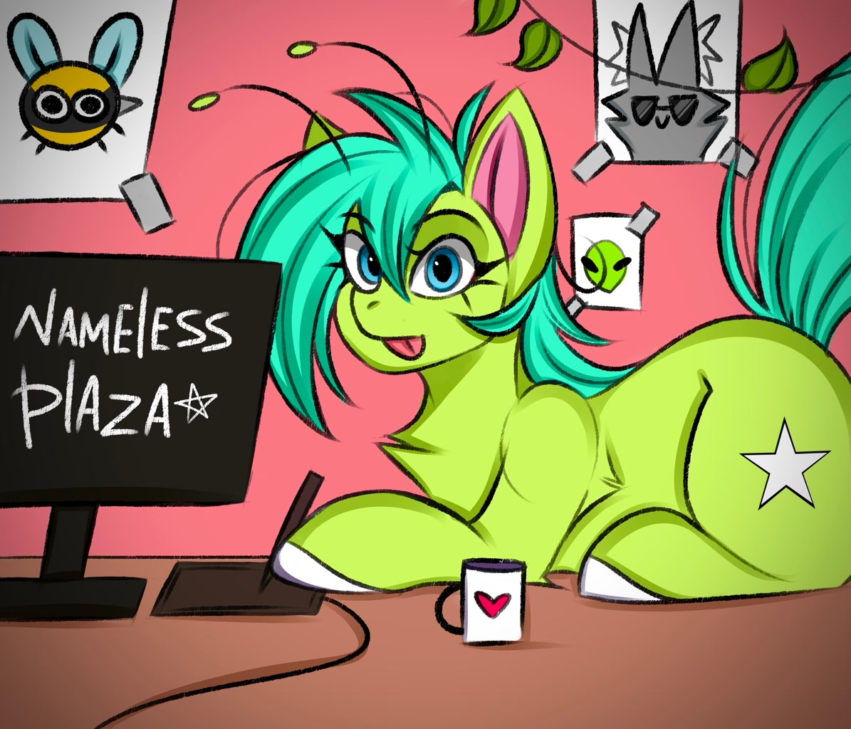 #3500331 - safe, artist:namelessplaza, oc, oc only, oc:starzie, alien, alien pony, pony, drawing ...