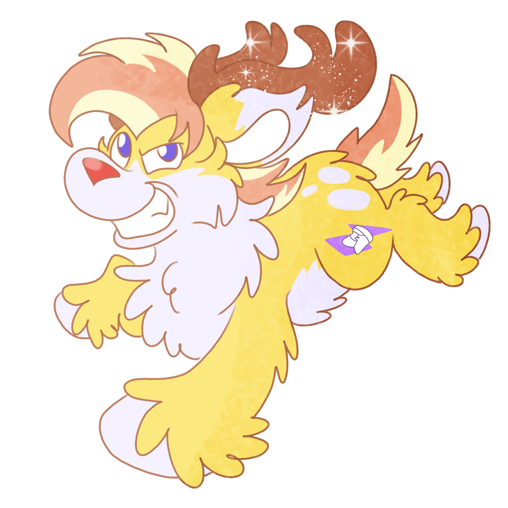 #3511851 - safe, artist:euspuche, oc, oc only, oc:blazing bolt, deer ...