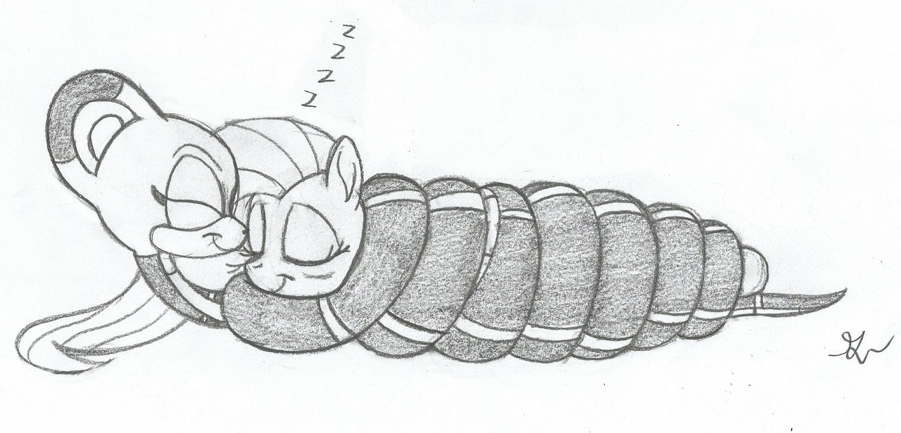 #3512492 - safe, artist:lol20, fluttershy, oc, oc:coral the cobra ...