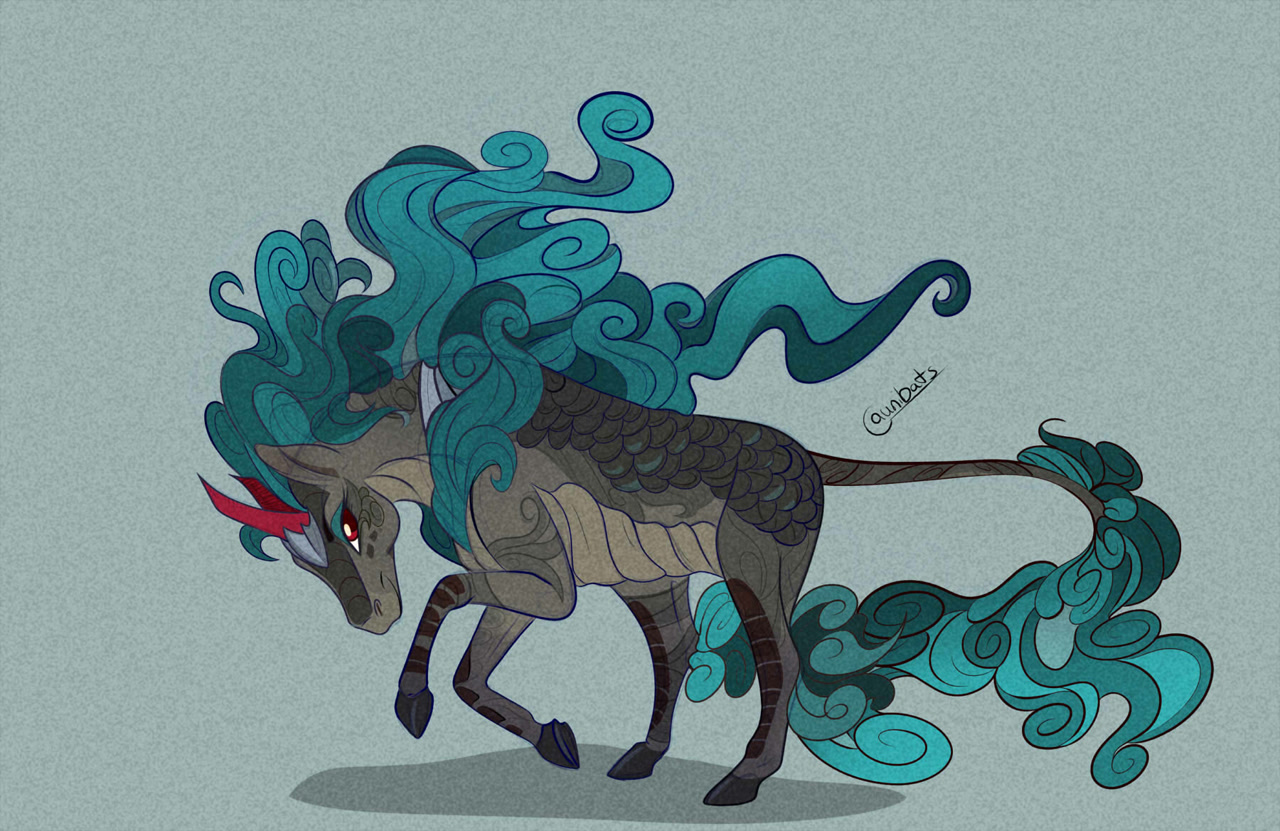 #3512559 - safe, artist:unibat, oc, oc only, kirin, commission, female, flowing mane, kirin oc ...