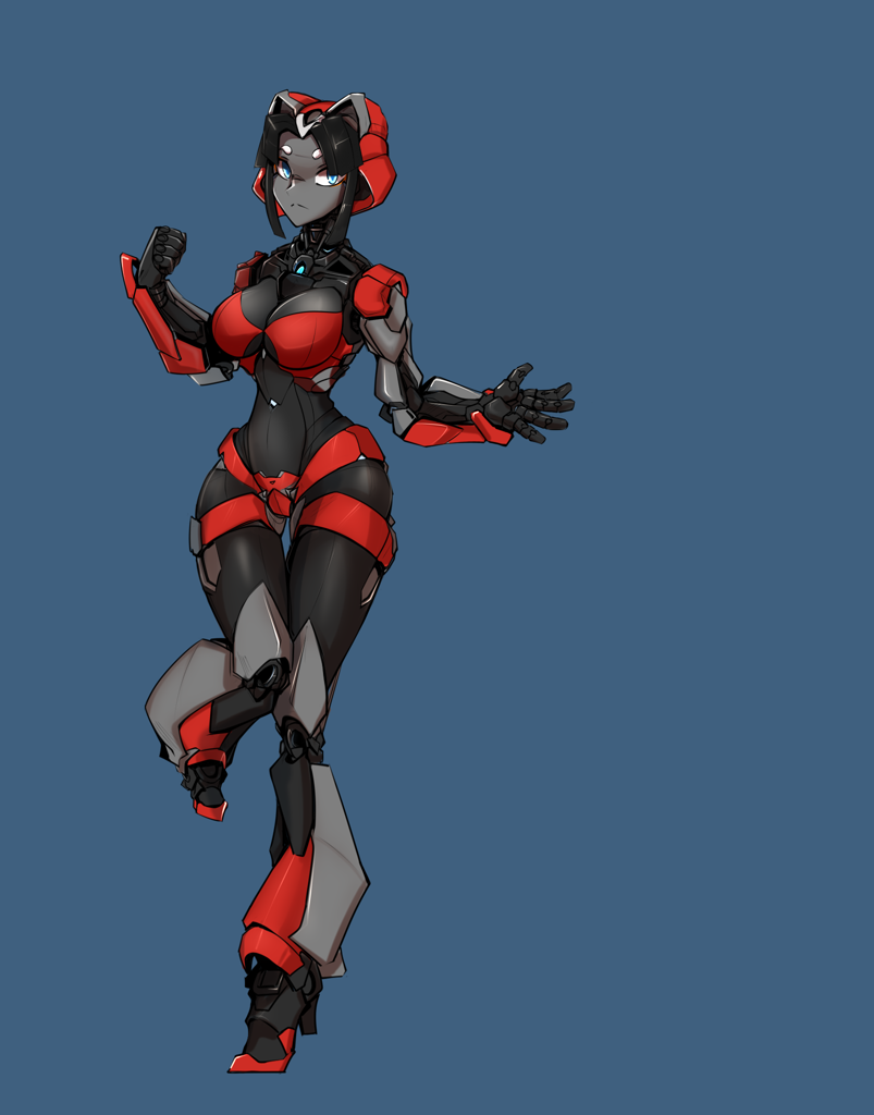 #3512838 - safe, artist:randystrike, pony, robot, robot pony, anthro, breasts, looking at you ...