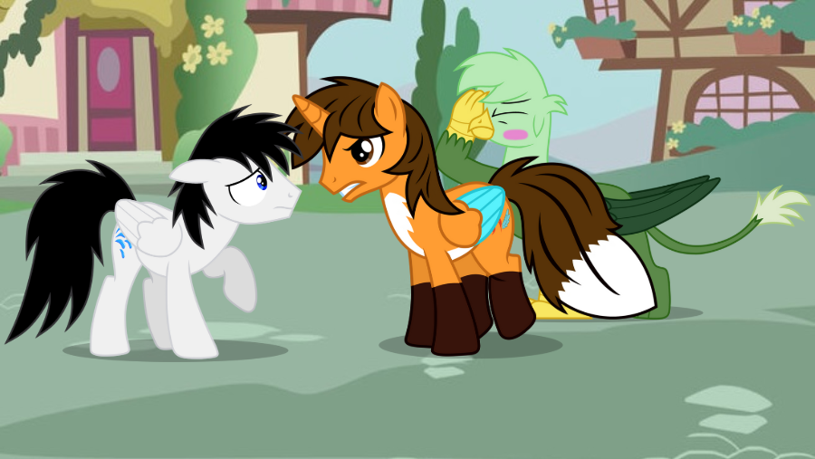 #3515179 - safe, artist:punkieprimeape1, oc, oc:ej, oc:gregory griffin ...