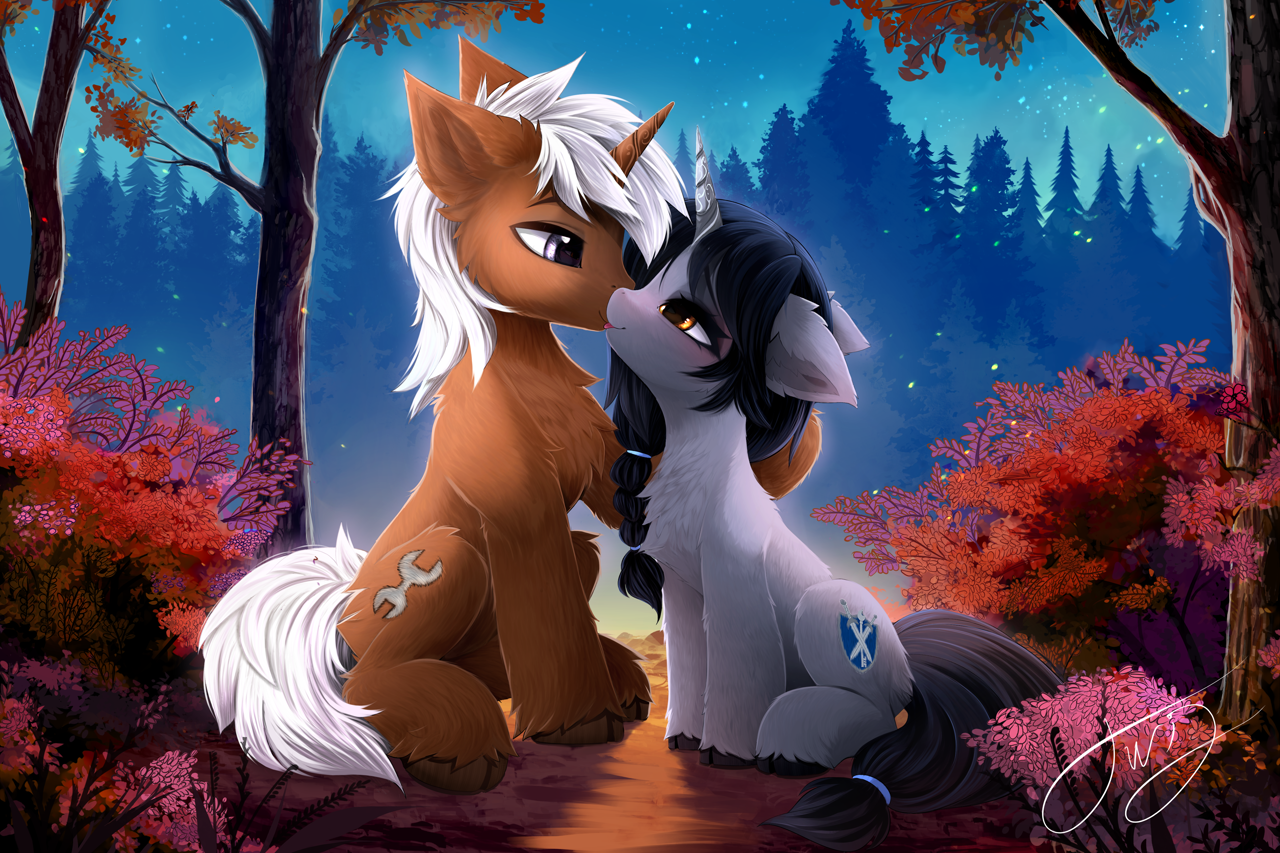 #3515990 - safe, alternate version, artist:empress-twilight, oc, oc only, oc:akey, oc:allen ...