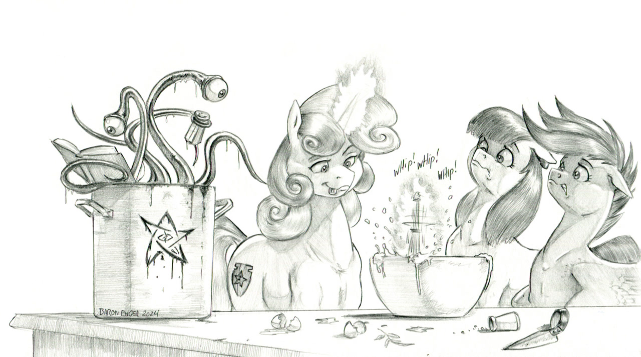 #3500759 - safe, artist:baron engel, apple bloom, scootaloo, sweetie ...