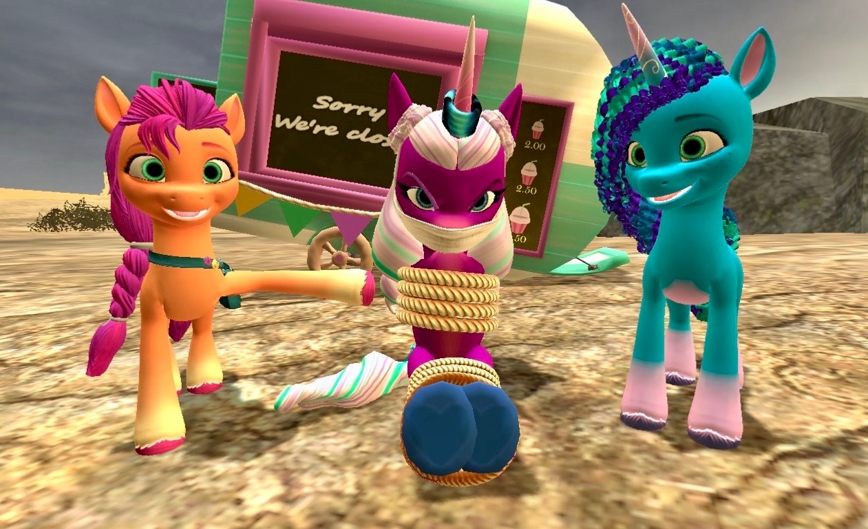 #3518011 - safe, artist:thedweebponies, misty brightdawn, opaline arcana, sunny starscout ...