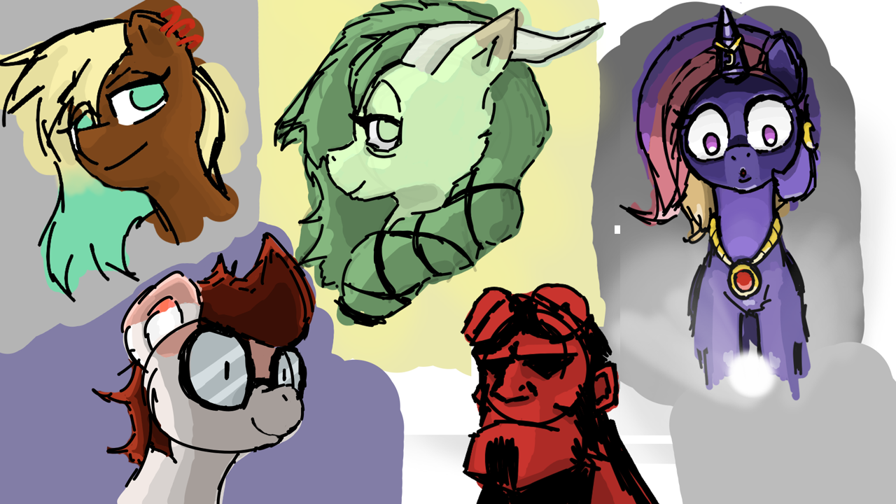 #3298723 - safe, artist:maso, oc, oc only, earth pony, pony, unicorn, pony town, glasses ...