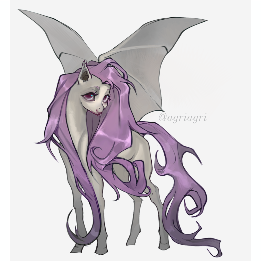 #3298888 - semi-grimdark, artist:agrirga, fluttershy, bat pony, pony ...