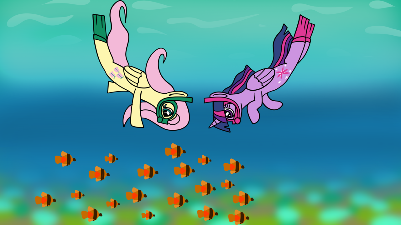 #3299309 - safe, artist:platinumdrop, fluttershy, twilight sparkle ...