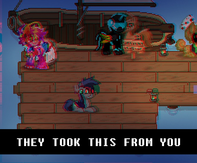 #3300229 - safe, oc, oc only, pony, pony town, boat, dock, meme, retro ...