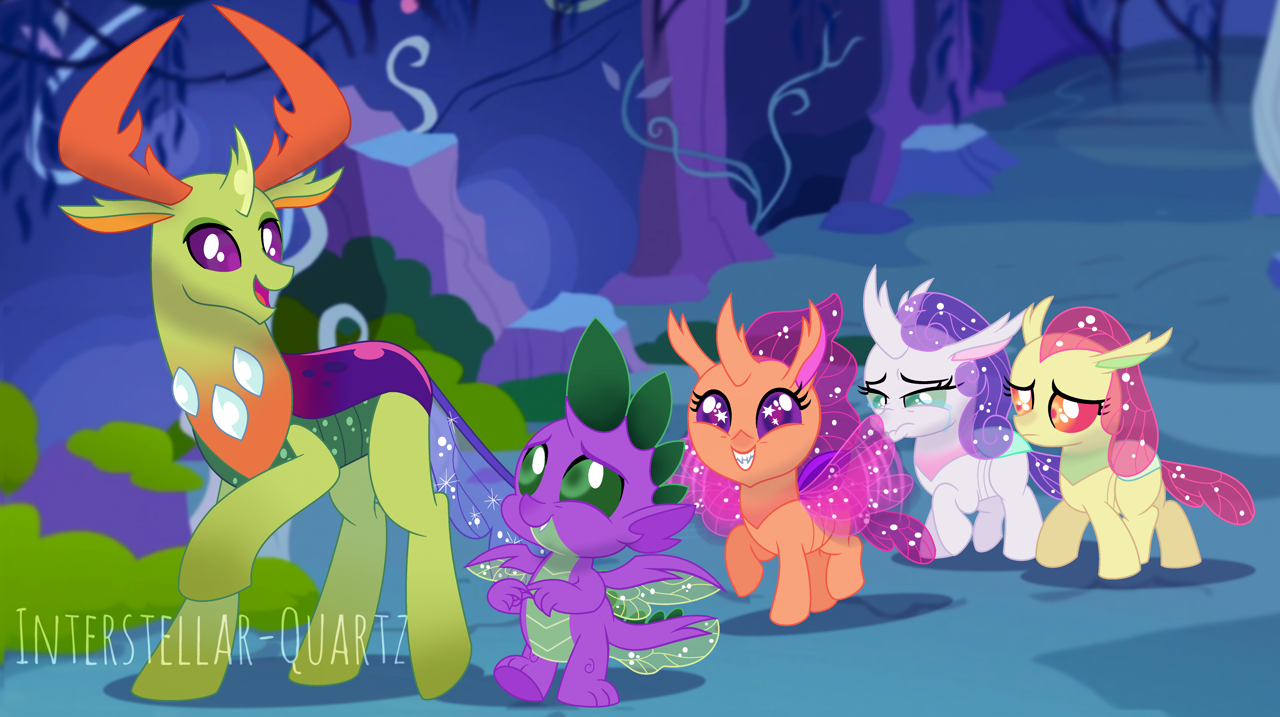 #3301412 - safe, artist:interstellar-quartz, apple bloom, scootaloo, spike, sweetie belle ...