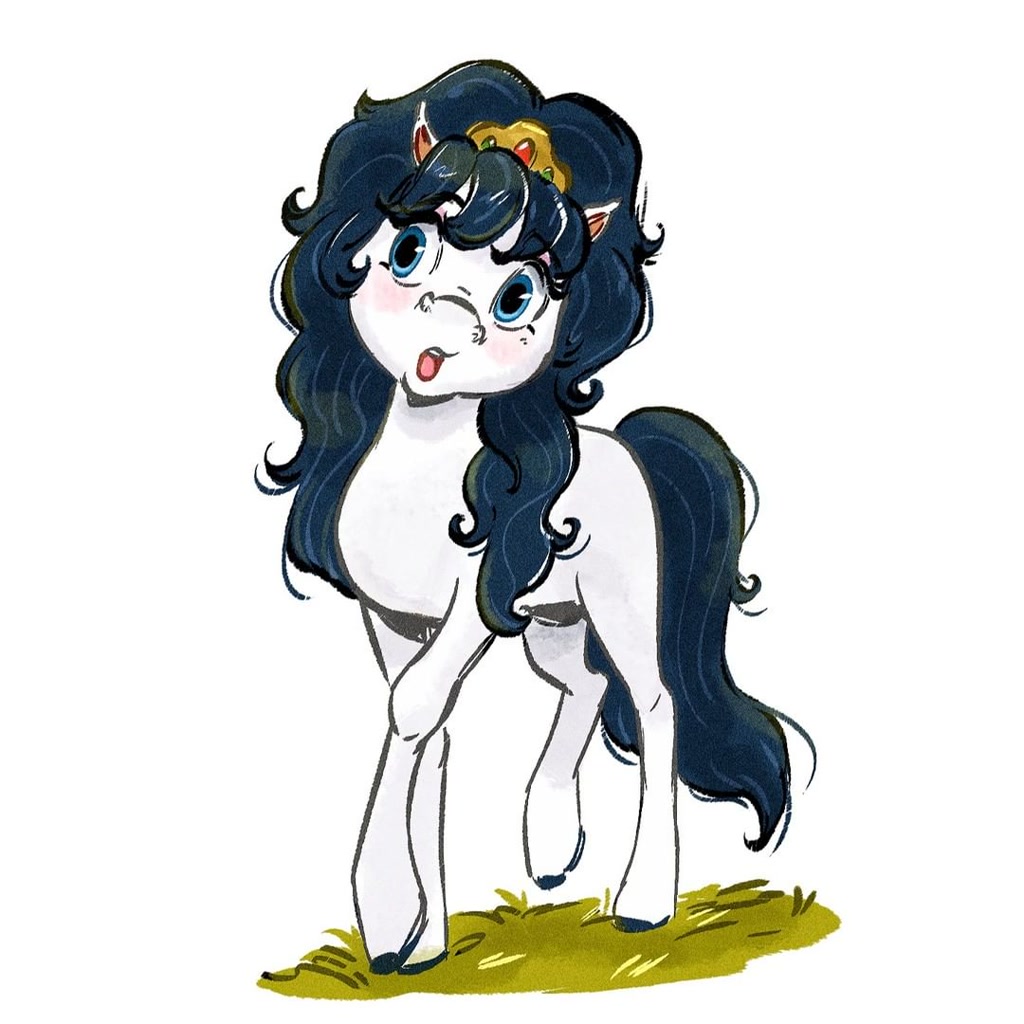 #3303129 - safe, artist:samyerdini, horse, female, filly, foal, grass, ico the brave little ...