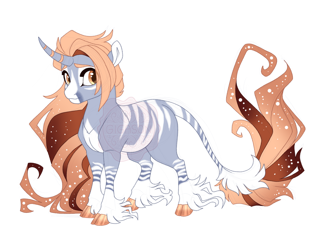 #3304086 - safe, artist:gigason, oc, oc only, oc:bespoke, classical unicorn, hybrid, unicorn ...