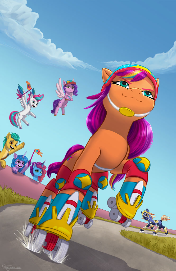 #3304281 - safe, artist:robin jacks, idw, hitch trailblazer, izzy ...