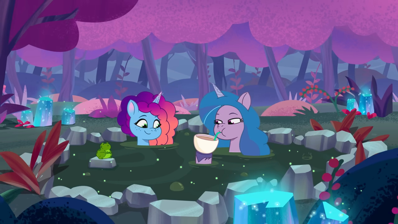 #3304654 - safe, screencap, izzy moonbow, misty brightdawn, frog, pony ...