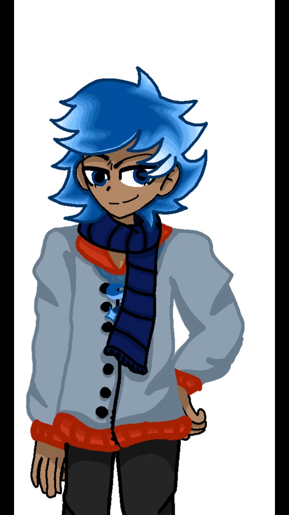#3304720 - safe, oc, oc:wolf blake, human, blue hair, clothes, grin ...