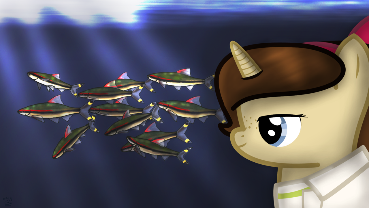 #3306521 - safe, artist:99999999000, oc, oc only, oc:mar baolin, fish, pony, tropical fish ...