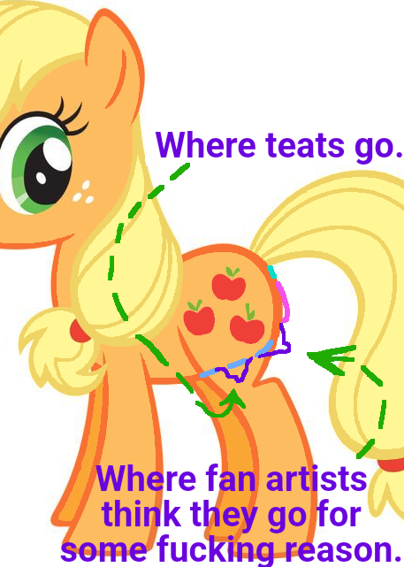 #3308784 - explicit, applejack, earth pony, pony, g4, anatomy guide, anus, crotchboobs, female ...