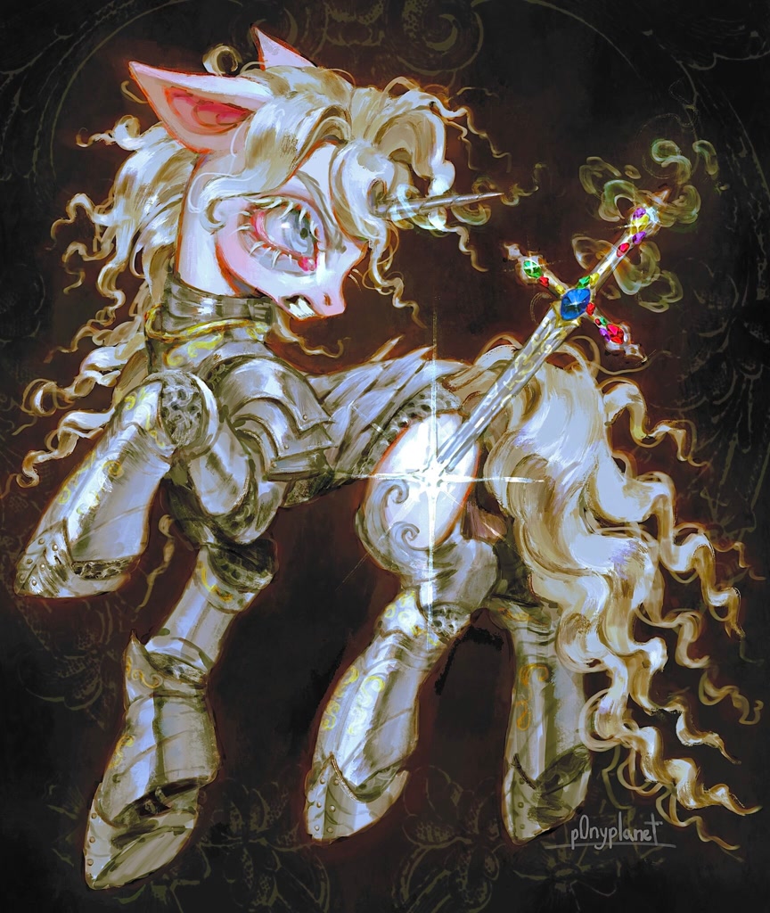 #3309385 - safe, artist:p0nyplanet, pony, unicorn, armor, armored pony ...