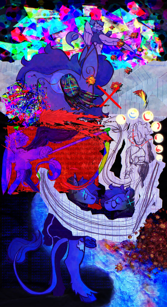 #3310379 - safe, artist:peachpaws0, oc, oc:creekflow, oc:vylet, pegasus ...