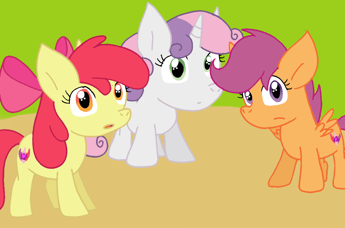 #3310689 - safe, artist:cmara, apple bloom, scootaloo, sweetie belle, earth pony, pegasus, pony ...