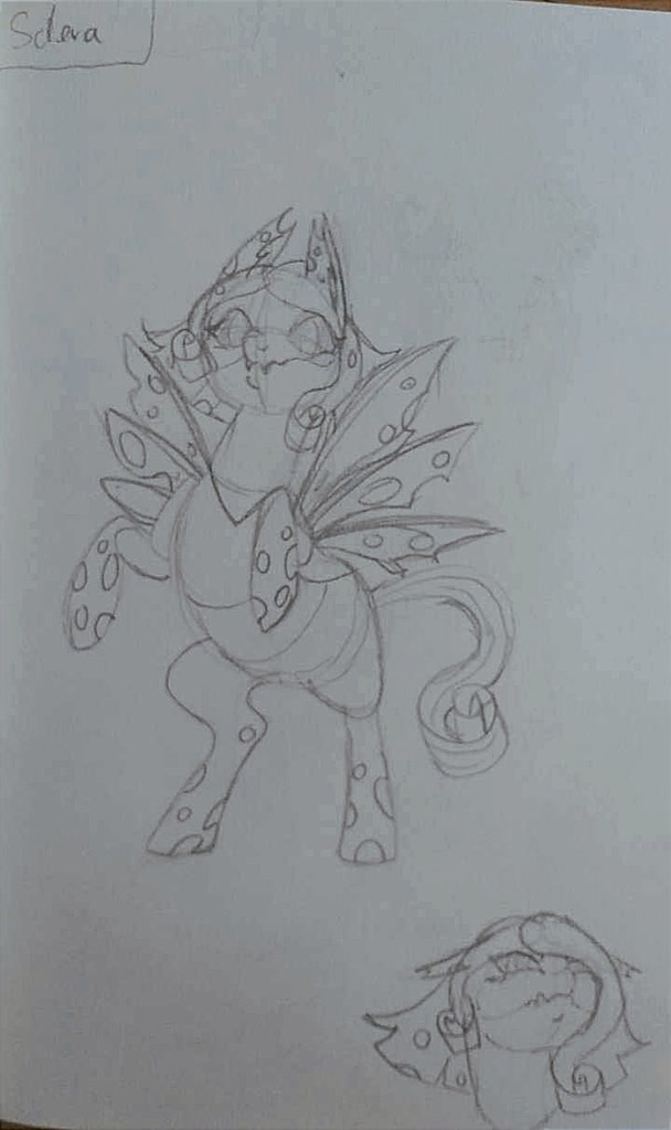 #3311371 - safe, artist:sugar lollipop, oc, oc only, oc:sclera, changeling, changeling oc, cute ...